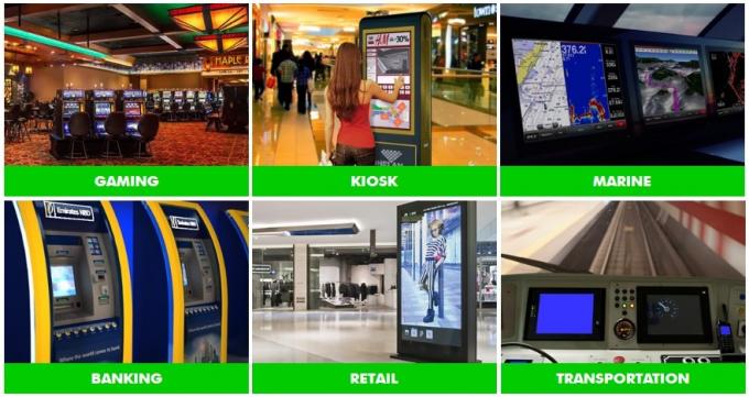 IP65 Sunlight Readable LCD Monitor DC 12V 15 Inches With Green LED ...