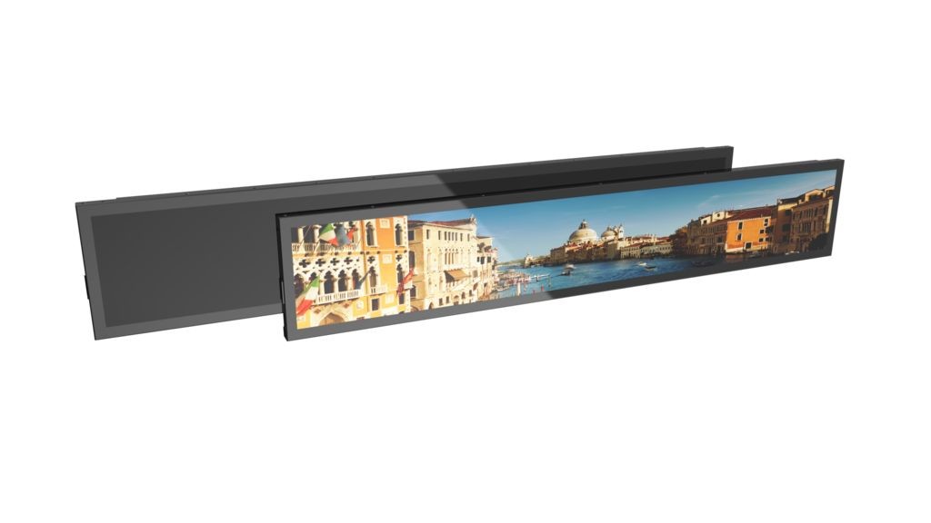 Ultra Wide Stretched Bar LCD Monitor Android 23.4 Inch Shelf Video ...